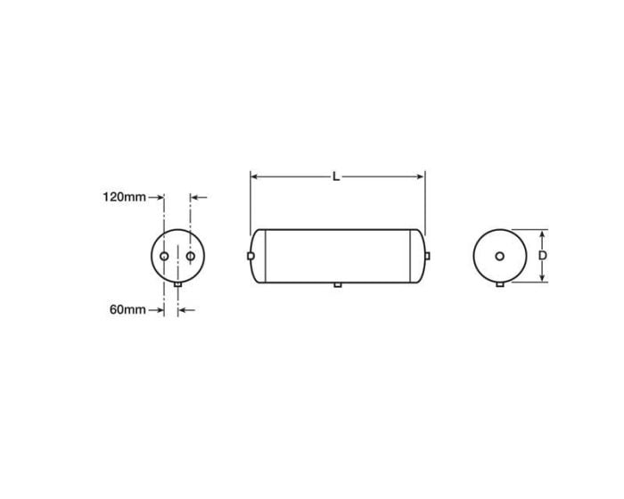 AIR TANK 20LTR X 246MM DIA (M22) L:485MM